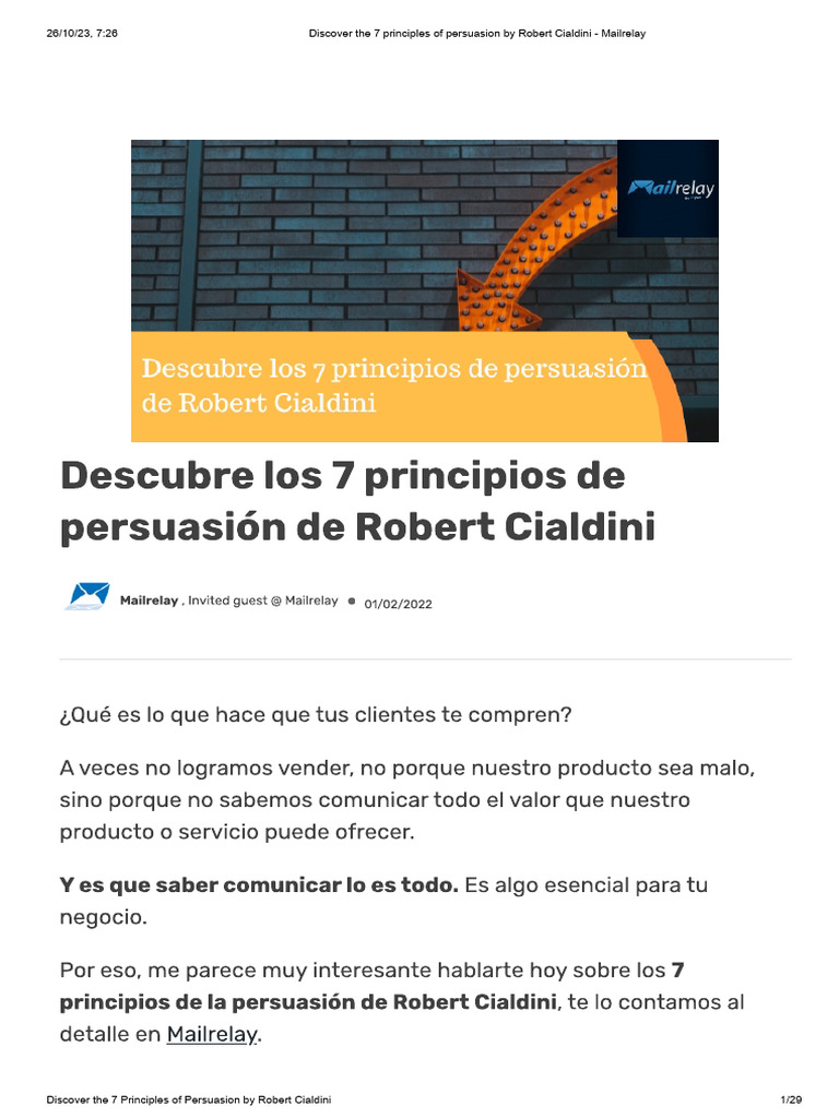 Discover The 7 Principles of Persuasion by Robert Cialdini - Mailrelay ...