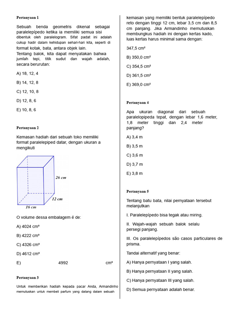 Latihan tentang paralelogram | PDF