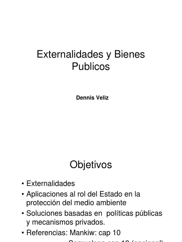 Externalidades y Bienes Publicos | PDF | Exterioridad | Bien público
