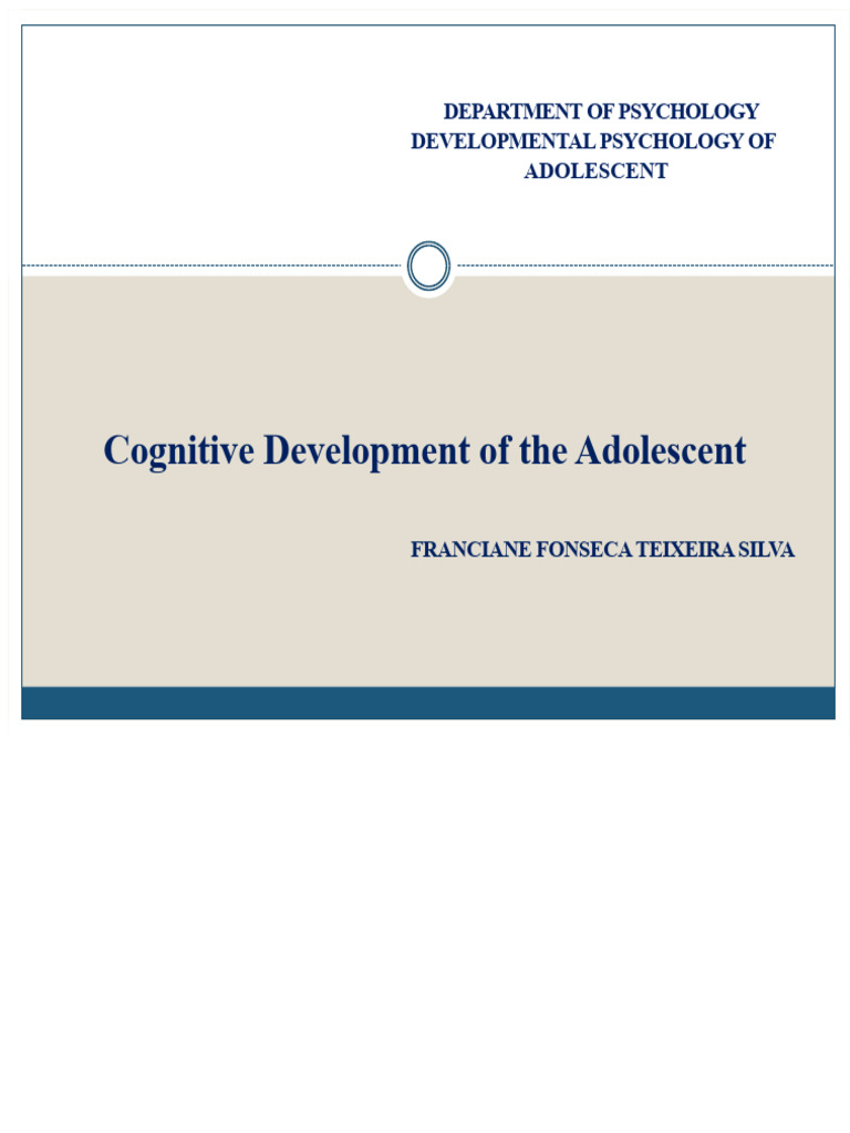 Adolescent Cognitive Development Insights | PDF | Cognitive Development ...