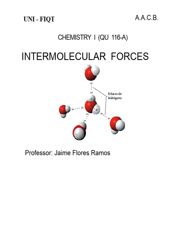 Intermolecular Forces in Chemistry | PDF | Intermolecular Force ...