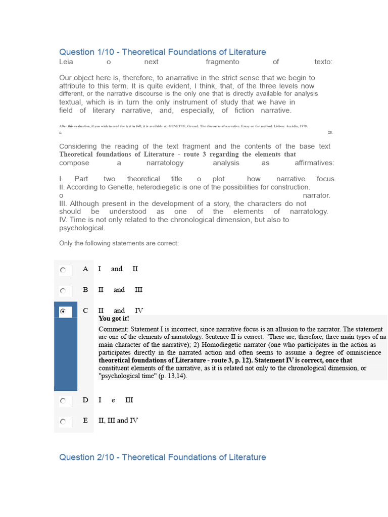Theoretical Foundations of Literature | PDF | Narrative | Poetry