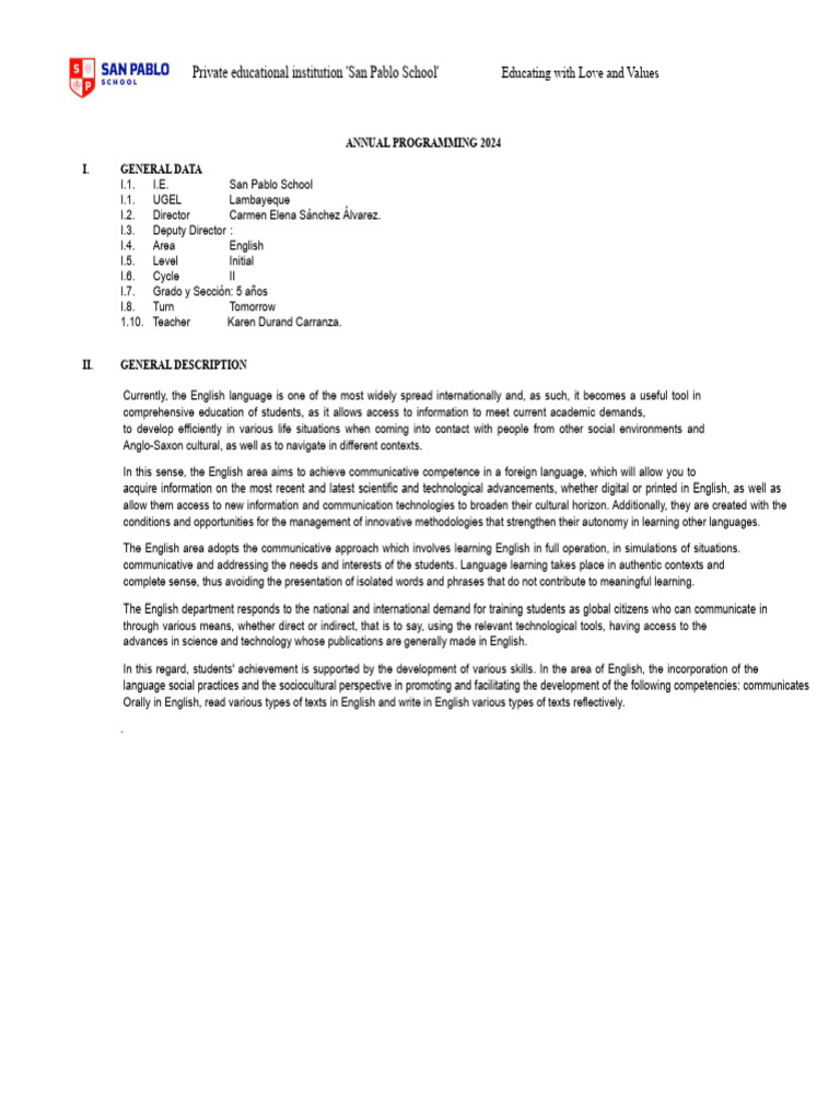 2024 - Annual Programming English - 5 Years | PDF | Sustainability ...