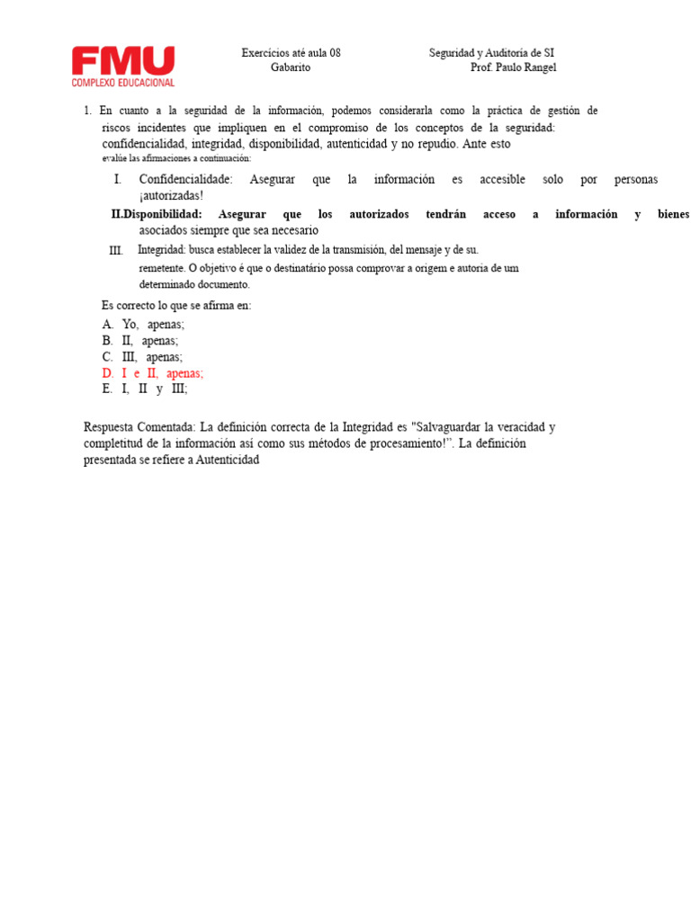 EJERCICIOS - Seguridad y Auditoría de Sistemas - Hasta La Clase 10 ...