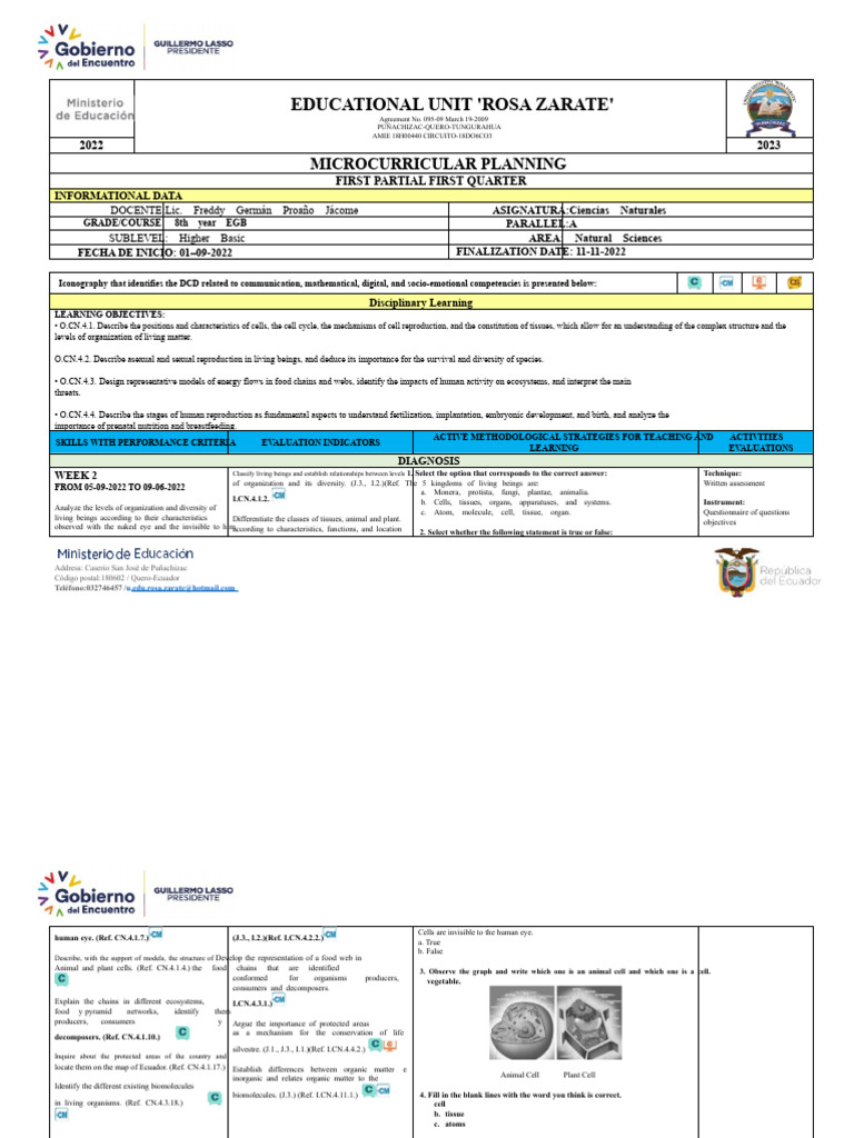 Planning 1P 1Q Science 8TH Grade | PDF | Ecosystem | Food Web