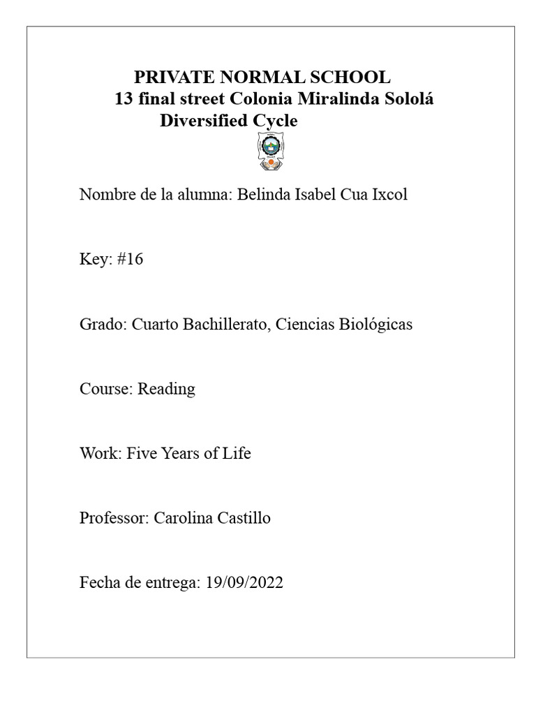 Five Years of Life | PDF