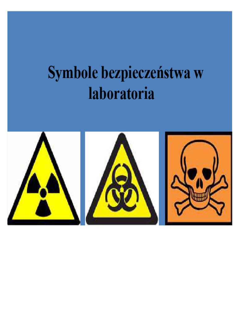 Symbole Bezpieczeństwa W Laboratoriach | PDF