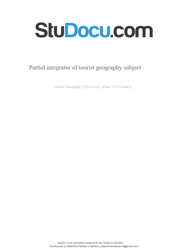 Partial Integrator Tourist Geography 220930 200018 | PDF | Tourism | Andes