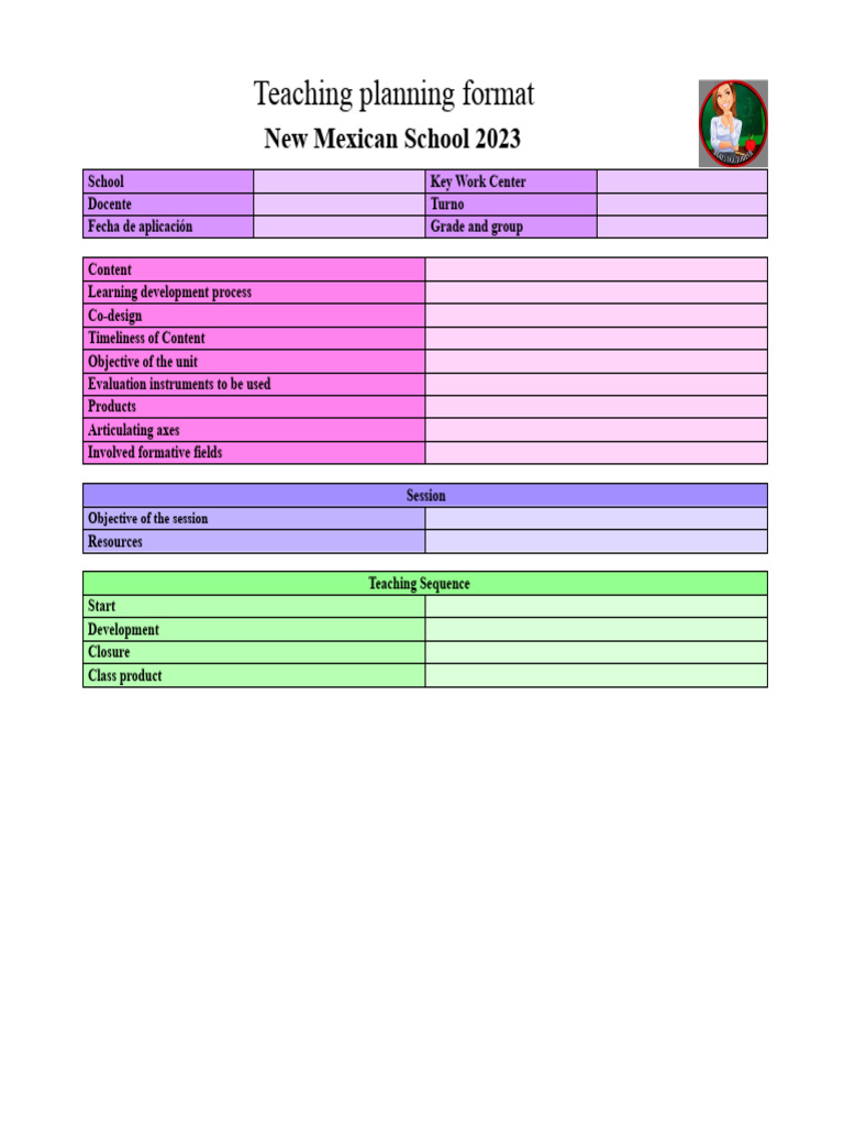 Format For Didactic Planning Teacher Judith 1 | PDF
