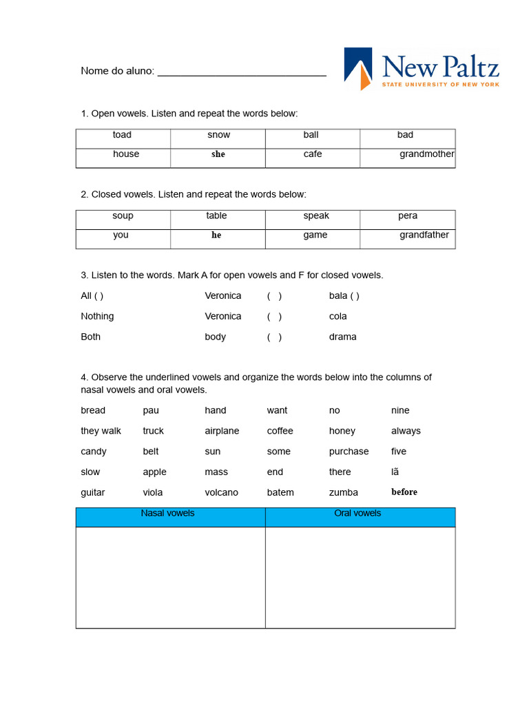 Vowel Sounds and Word Exercises | PDF | Vowel | Phonetics