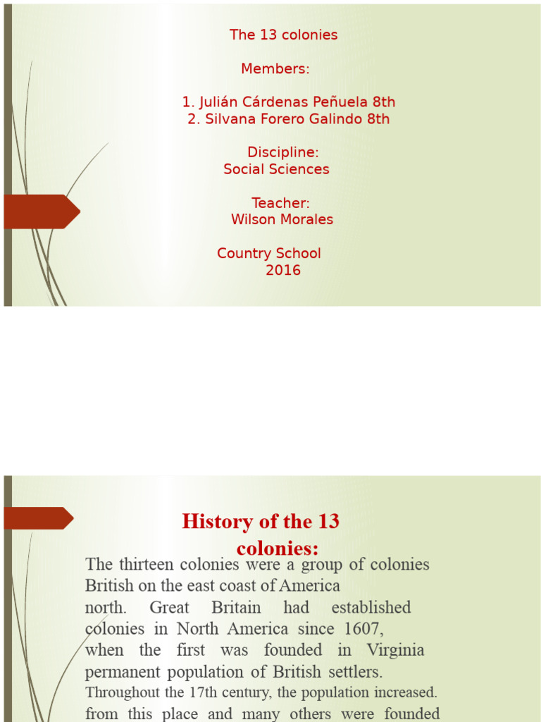 The 13 Colonies | PDF | Rhode Island | Thirteen Colonies