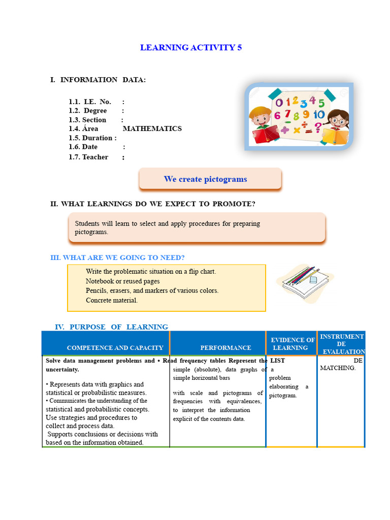 Creating Pictograms in Mathematics Class | PDF | Information | Data