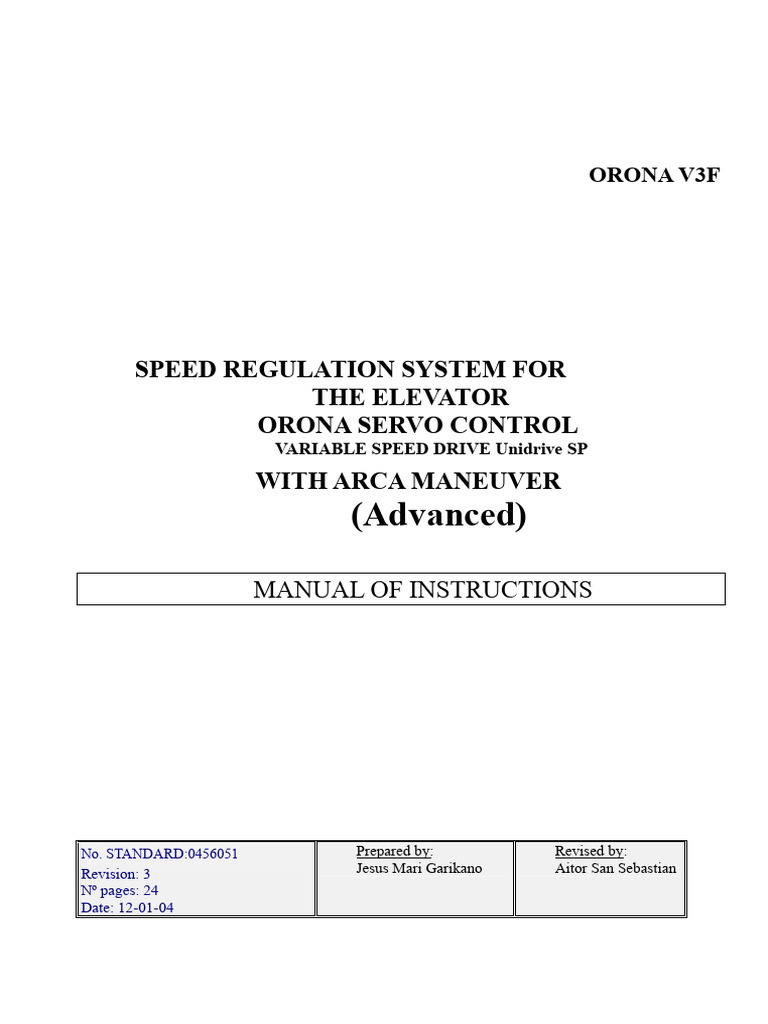 Orona V3F | PDF | Electric Motor | Electromagnetism