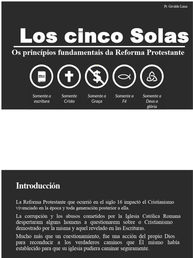Los cinco Solas de la Reforma Protestante | PDF | Sacerdote | Cristo ...