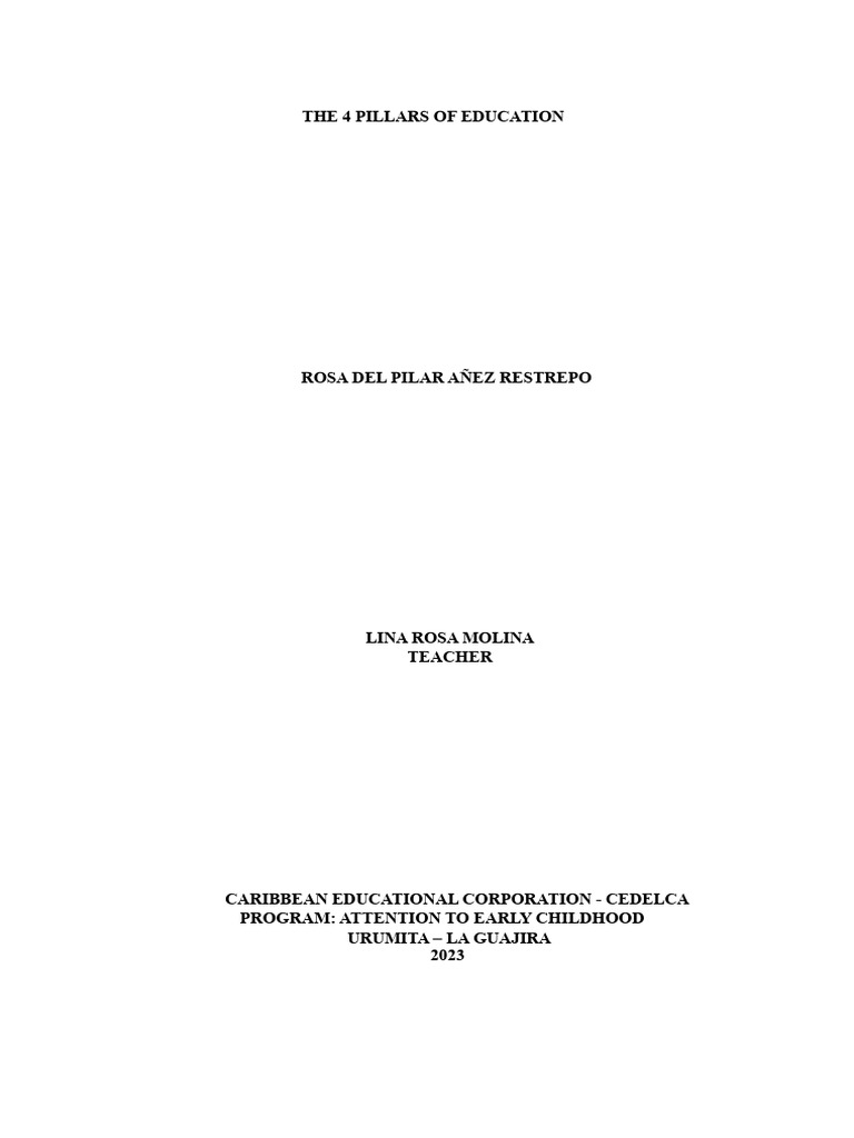 Understanding the 4 Pillars of Education | PDF | Learning | Knowledge