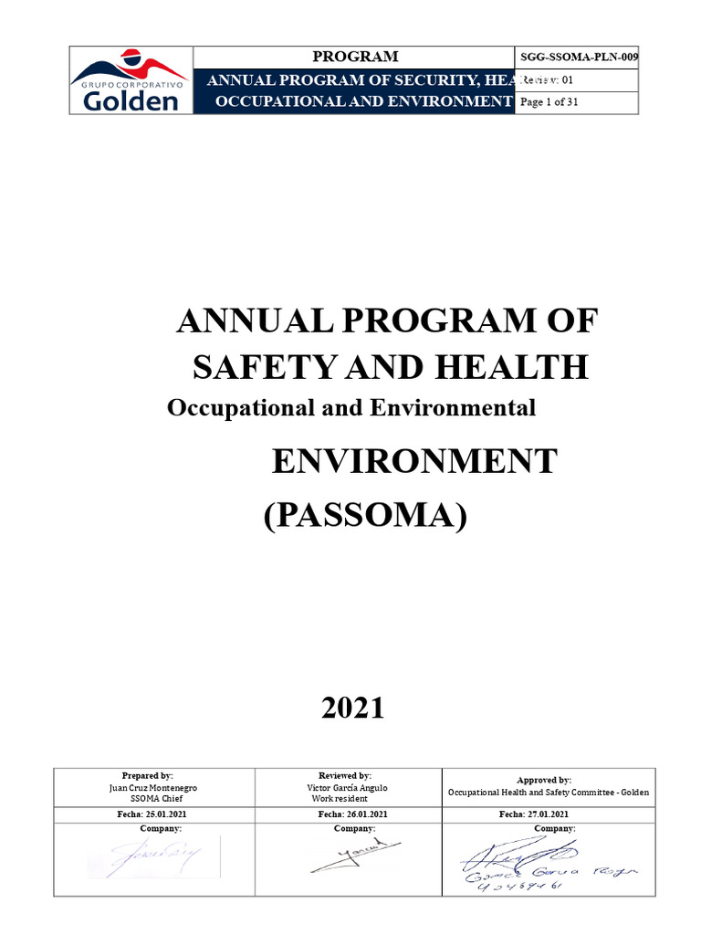 2021 Occupational Health & Safety Program | PDF | Occupational Safety ...
