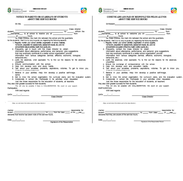 9 - Notice To Parents or by Students About The Schedule | PDF ...