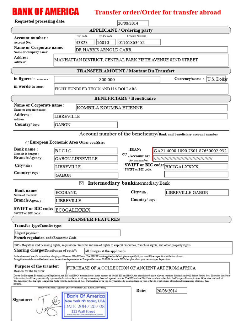 New International Bank Transfer Order 1 PDF | PDF | Banking