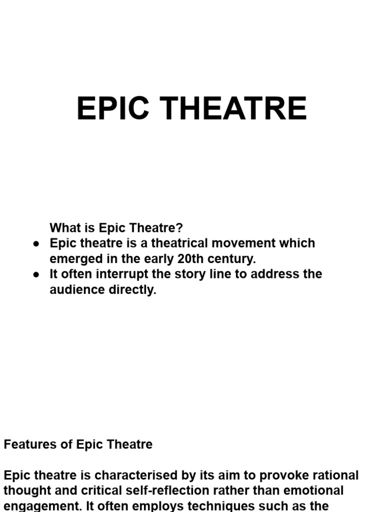 Epic Theatre.pptx | PDF