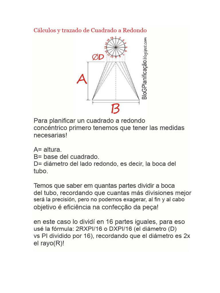 Cálculos y Trazado de Cuadrado A Redondo | PDF