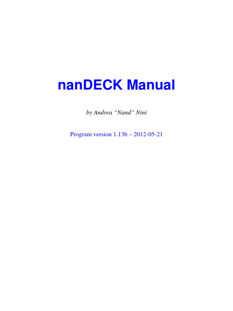 Nandeck Manual | PDF | Sequence | String (Computer Science)