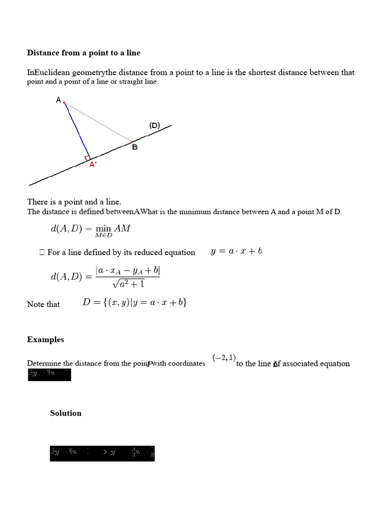 Point-Line Distance in Geometry | PDF | Line (Geometry) | Distance