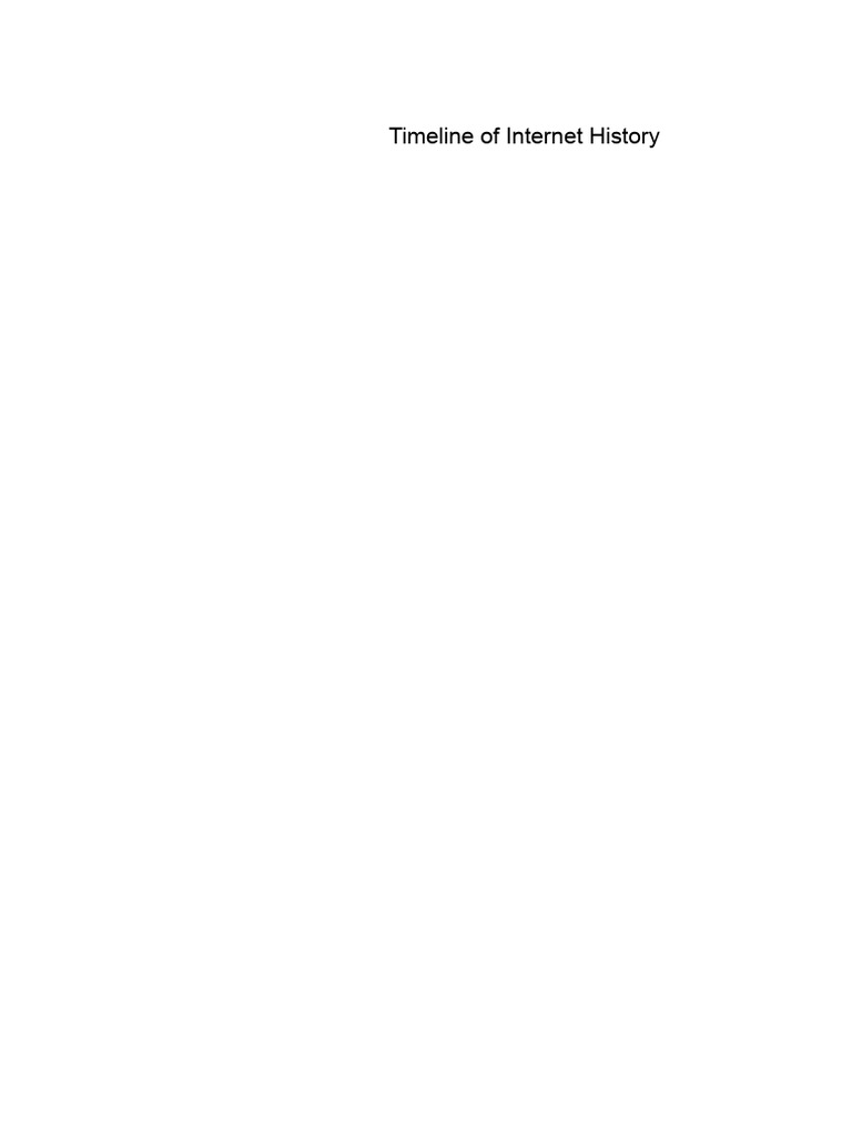 Timeline of Internet History | PDF | Internet | Computer Networking