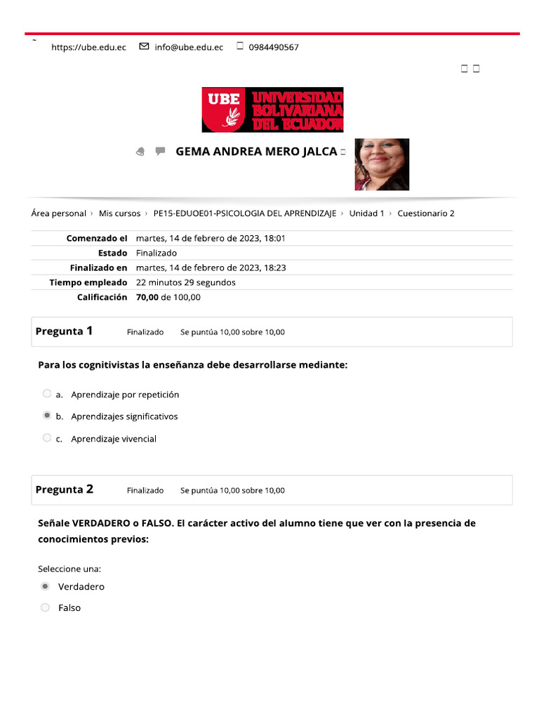 Questionnaire 2_ Review of the attempt | PDF