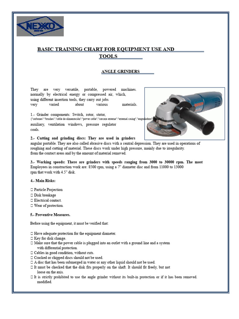 Angle Grinder Safety and Usage Guide | PDF | Grinding (Abrasive Cutting ...