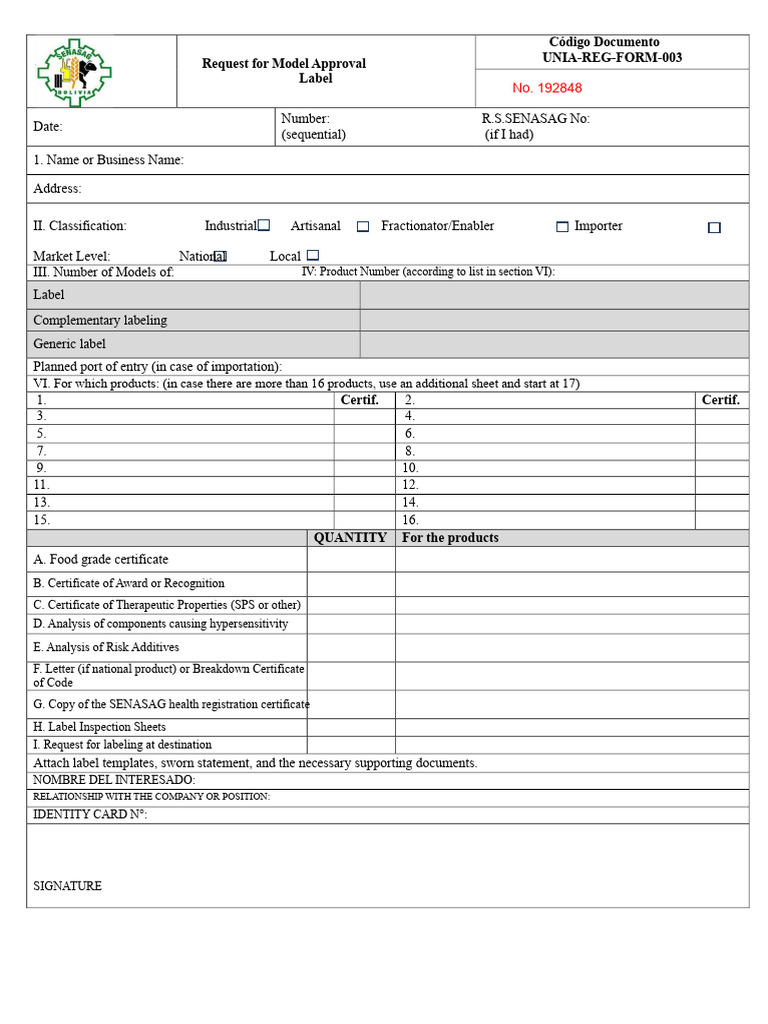 Label Approval Request Form | PDF