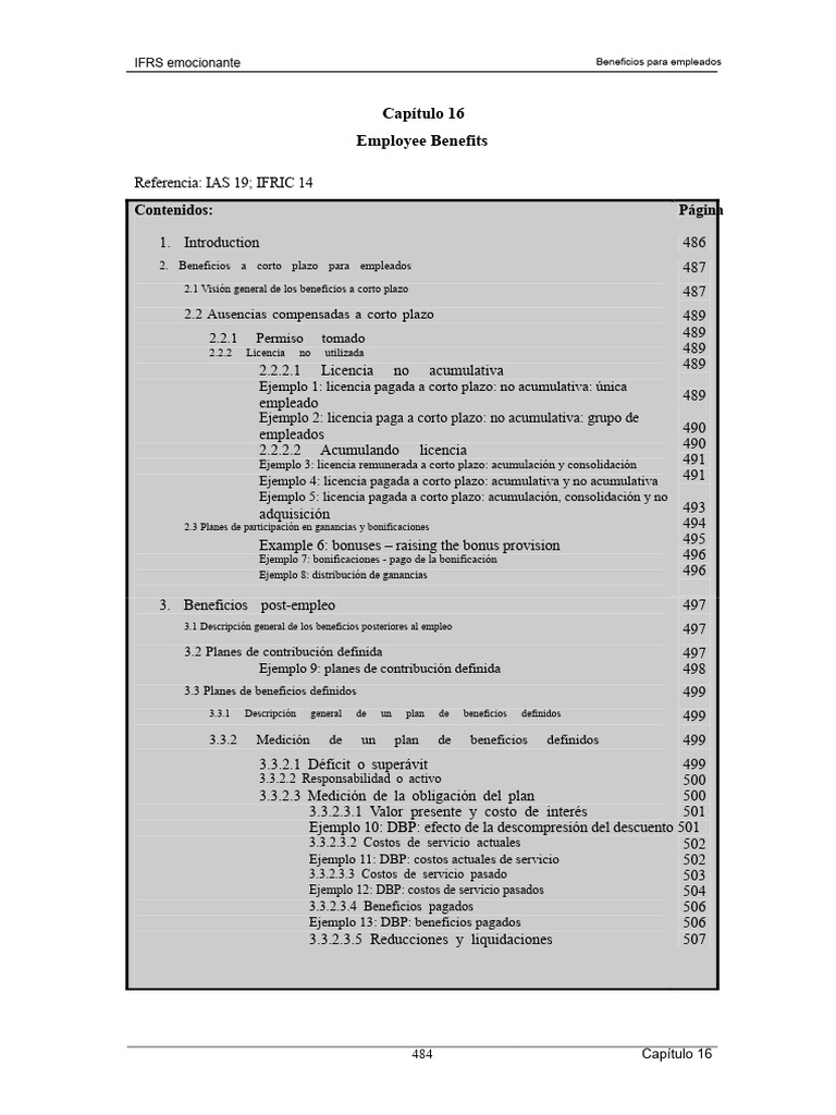 Beneficios para Empleados según IFRS | PDF | Beneficio (economía) | Salario