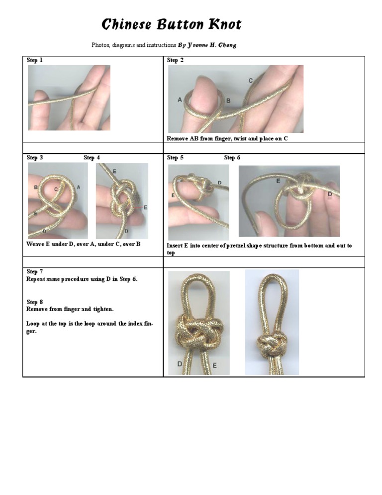 How To Tie A Chinese Button Knot