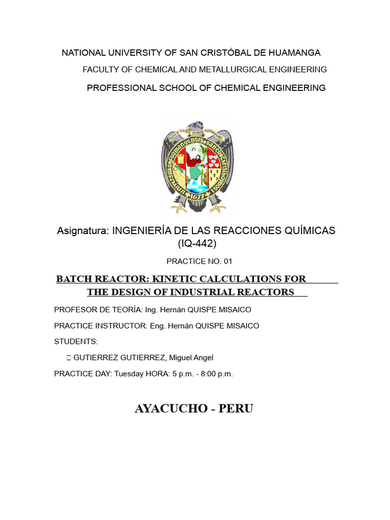 Kinetic Calculations for Batch Reactors | PDF | Chemical Kinetics ...