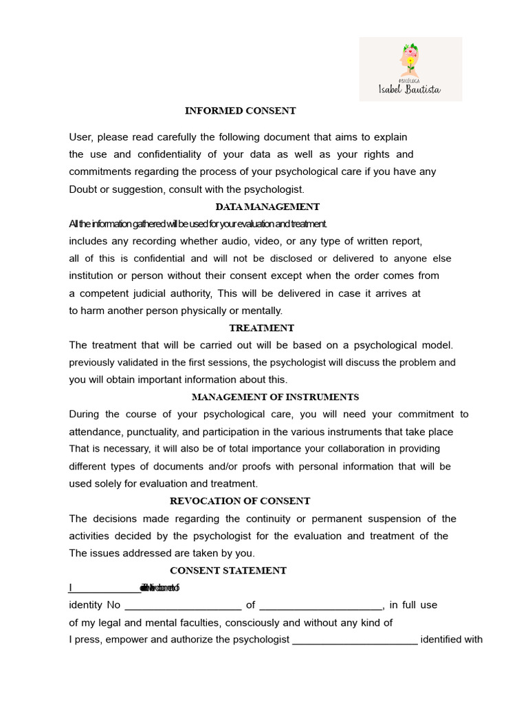 Blank Clinical File | PDF | Informed Consent | Psychology