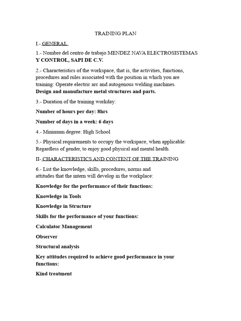 Welder Training Plan | PDF | Welding | Construction