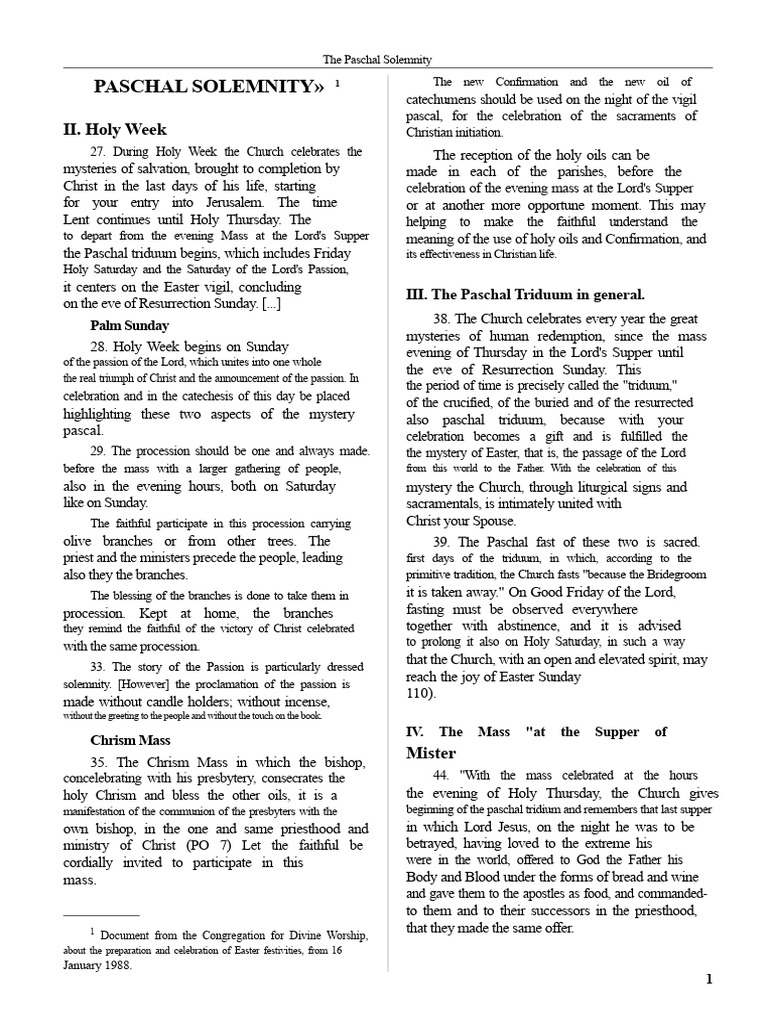 Paschal Solemnity | PDF | Eucharist | Easter