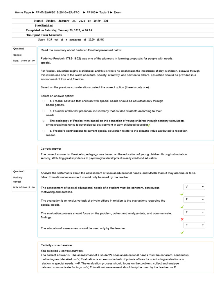 007 Answer Key Exam FP 103 Fee | PDF | Special Education | Teachers