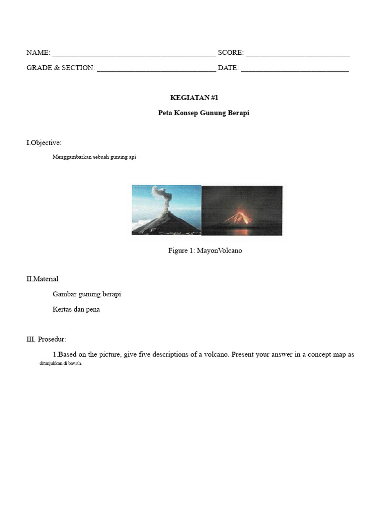 Peta Konsep Gunung Berapi Siswa | PDF