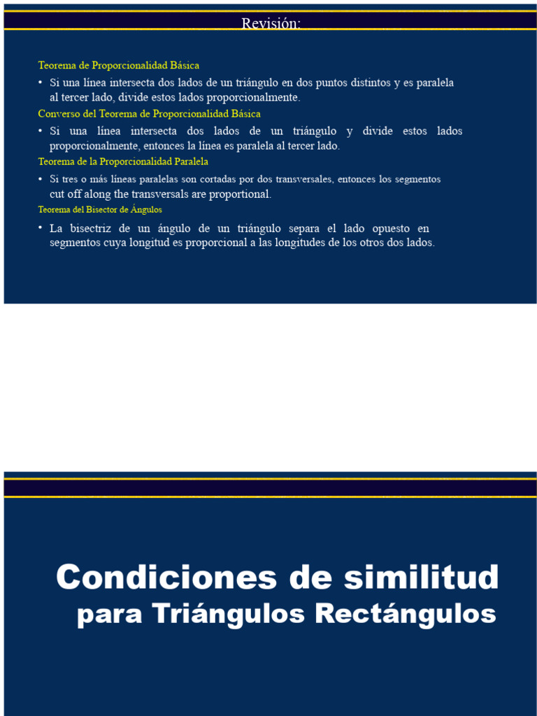 Teorema de La Similitud de Triángulos Rectángulos | PDF | Triángulo ...