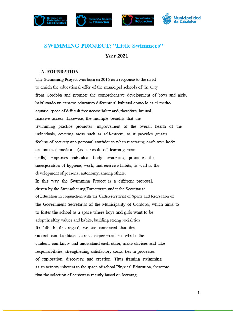 Swimming Project | PDF | Swimming | Learning
