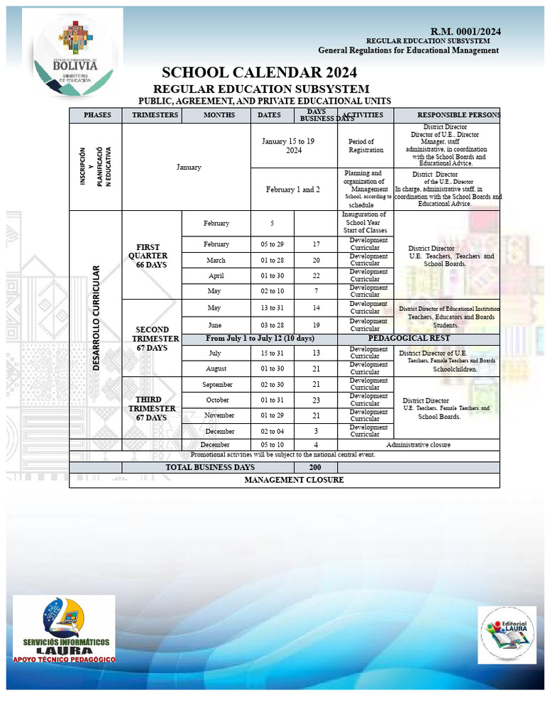 School Calendar 2024 - Regular Education - Official | PDF | Academic Term