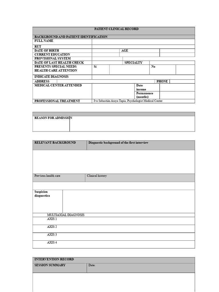 Patient Admission and Registration Form | PDF