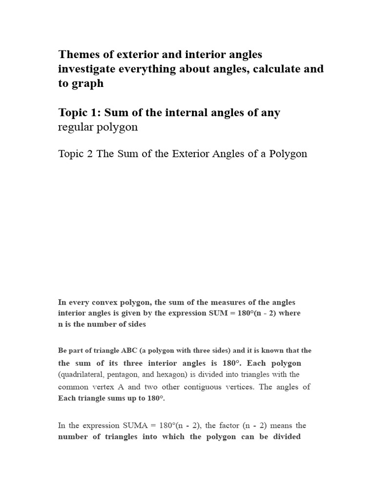 Understanding Interior and Exterior Angles | PDF | Triangle | Polygon