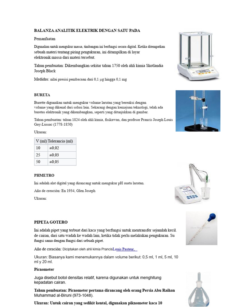 Alat Laboratorium Kimia dan Fungsinya | PDF