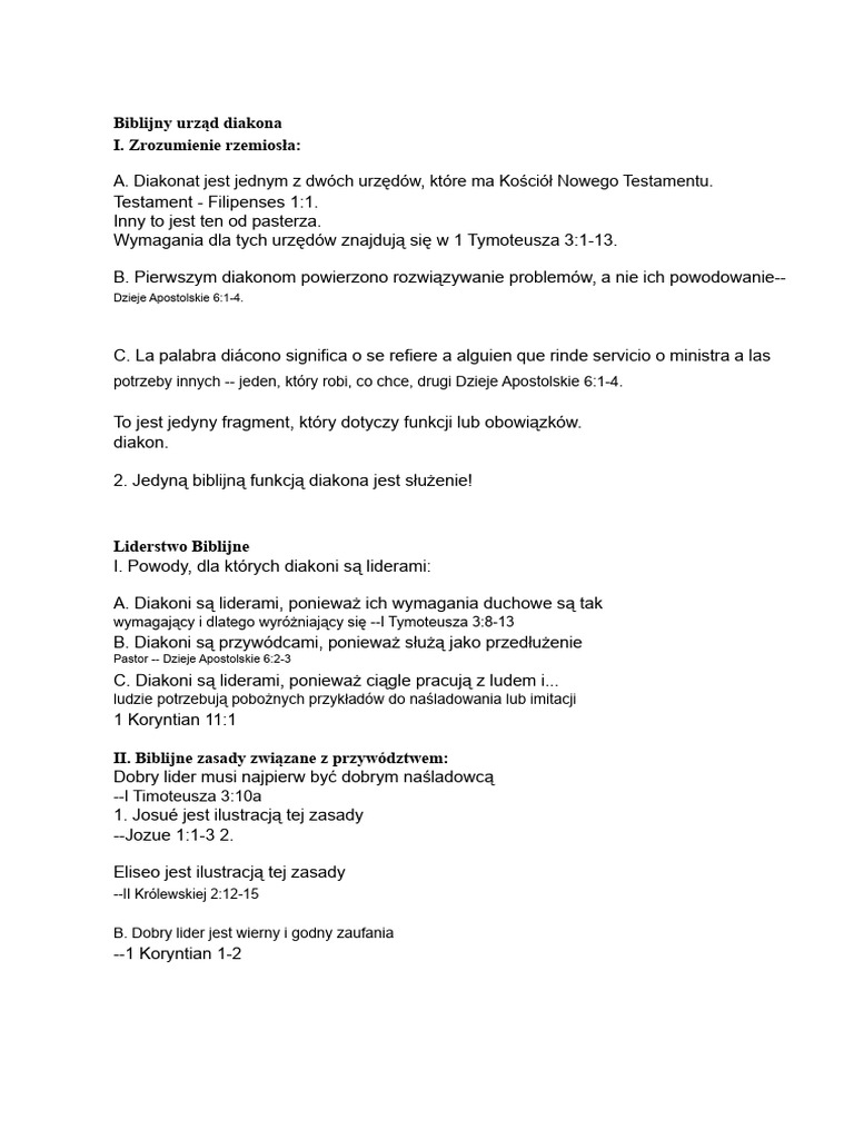 Biblijny Zawód Diacona | PDF