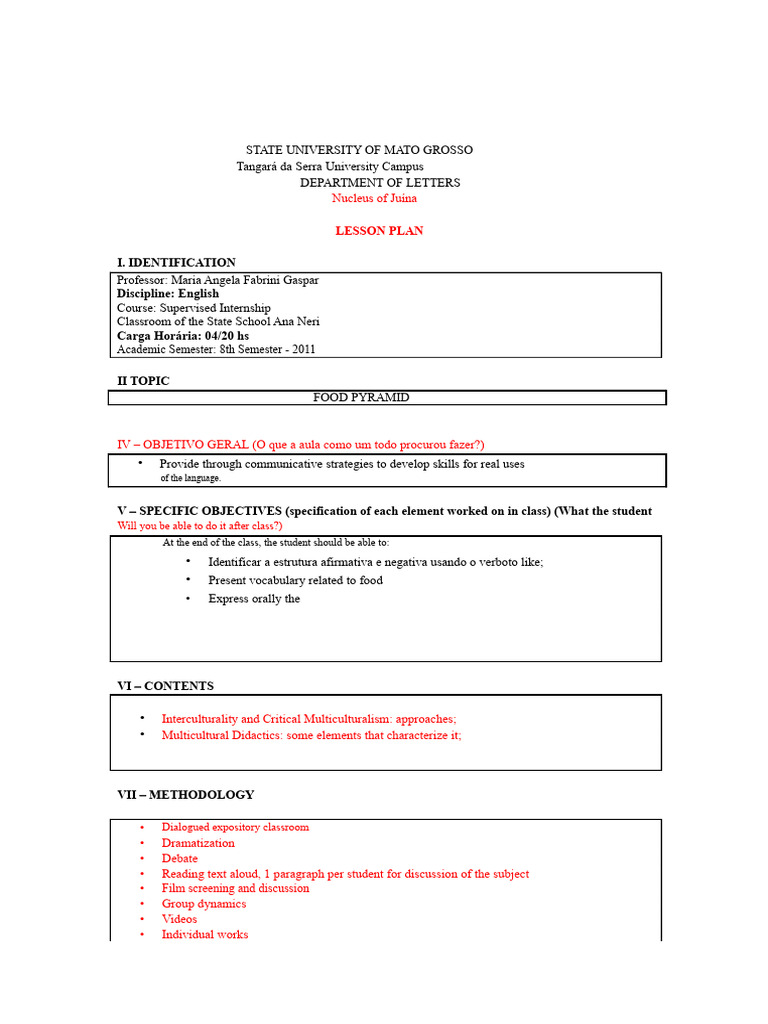 Lesson Plan Model | PDF | Lesson Plan | Learning