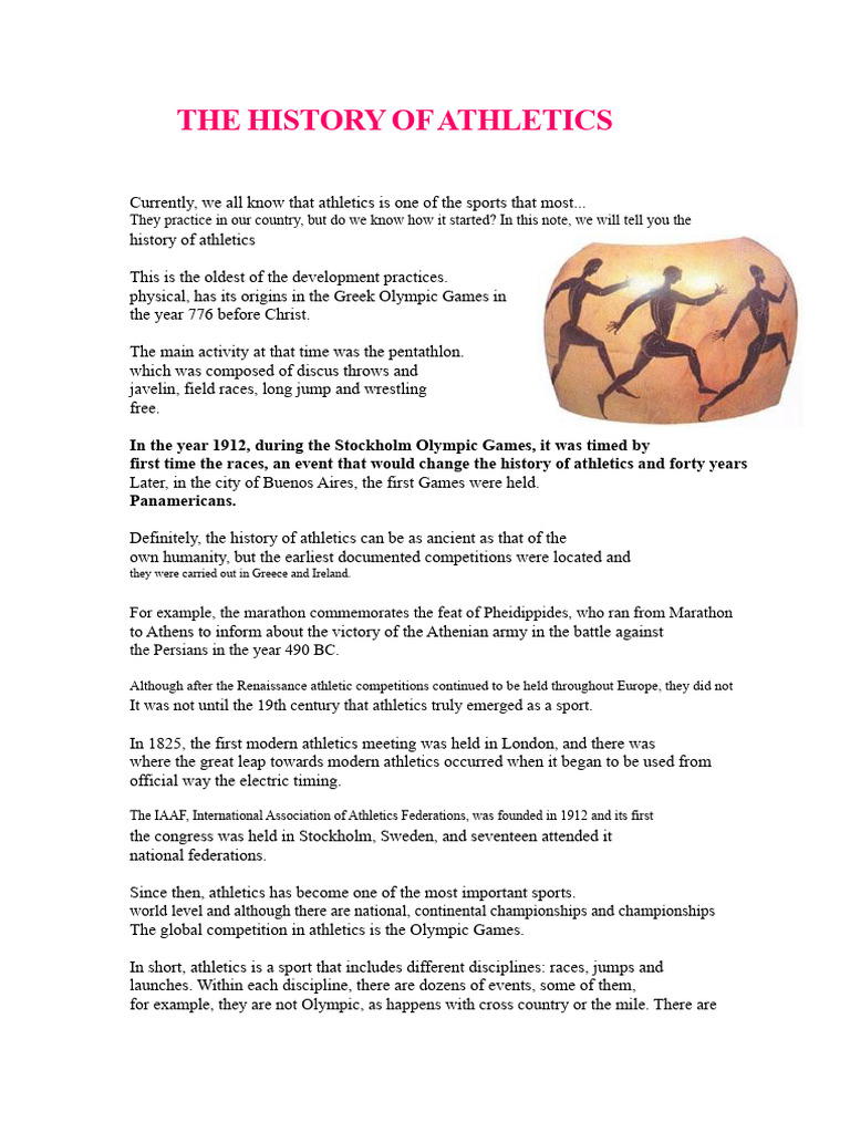 History of Athletics: Origins & Evolution | PDF | Human Leg | Track And ...