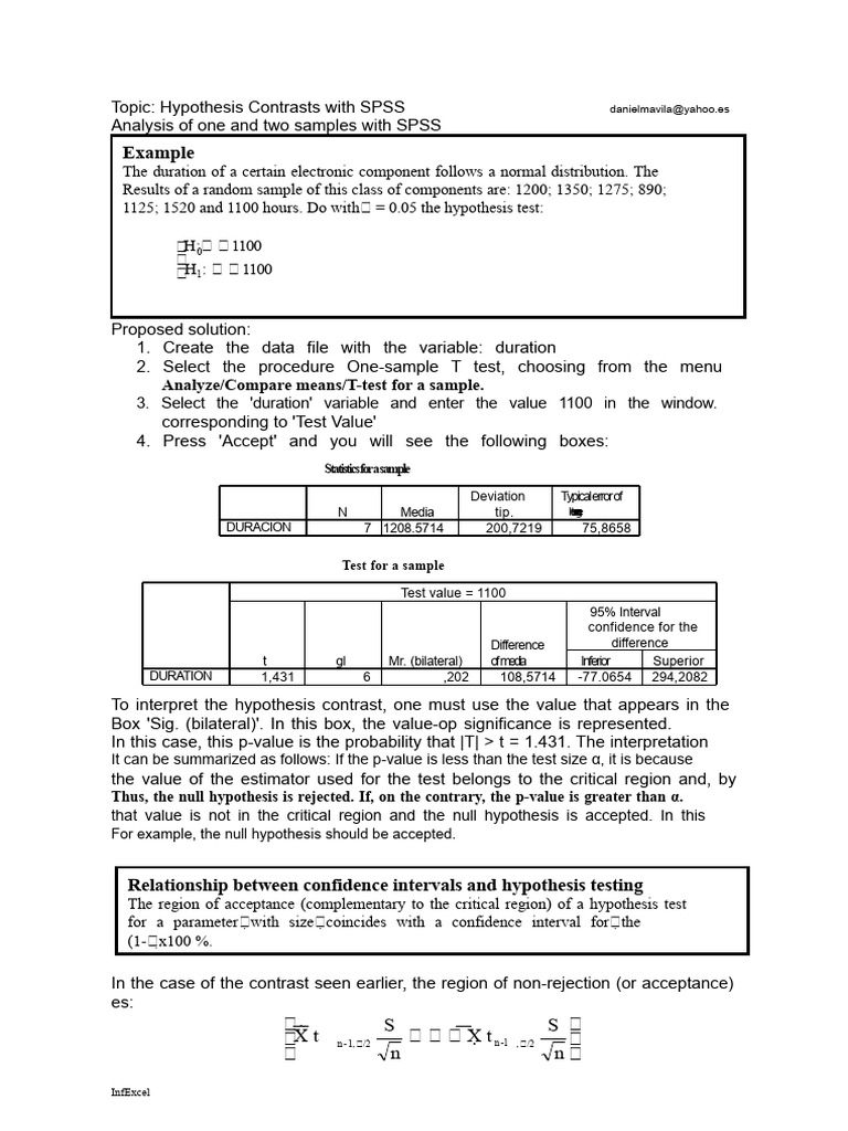 Hypothesis Testing in SPSS | PDF | Student's T Test | P Value