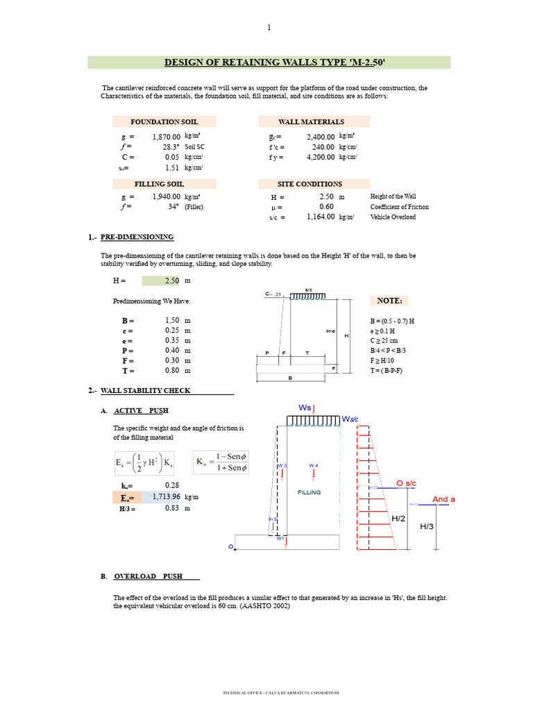 Retaining Wall Design Specifications | PDF | Mechanical Engineering ...