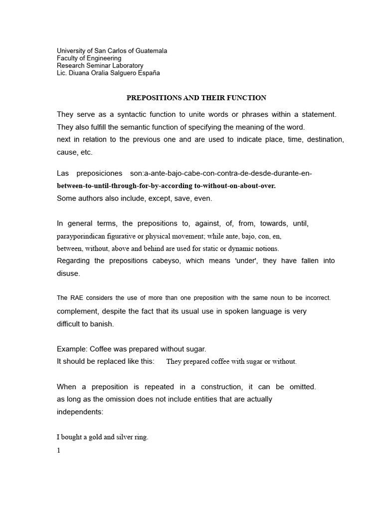 Understanding Prepositions in Spanish | PDF | Semantics | Phrase
